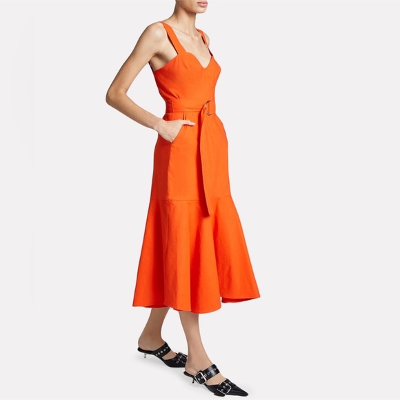 A.L.C. | Dresses | Alc Orange Sabrina Linen Blend Bustier Dress Sz 6 ...